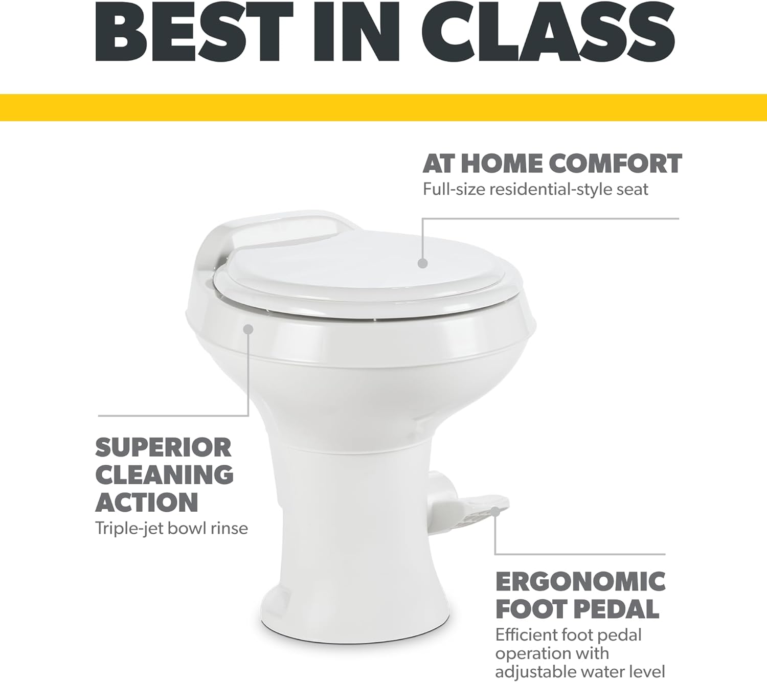Dometic 300 Series Standard Height Toilet - Dynasty Bathrooms