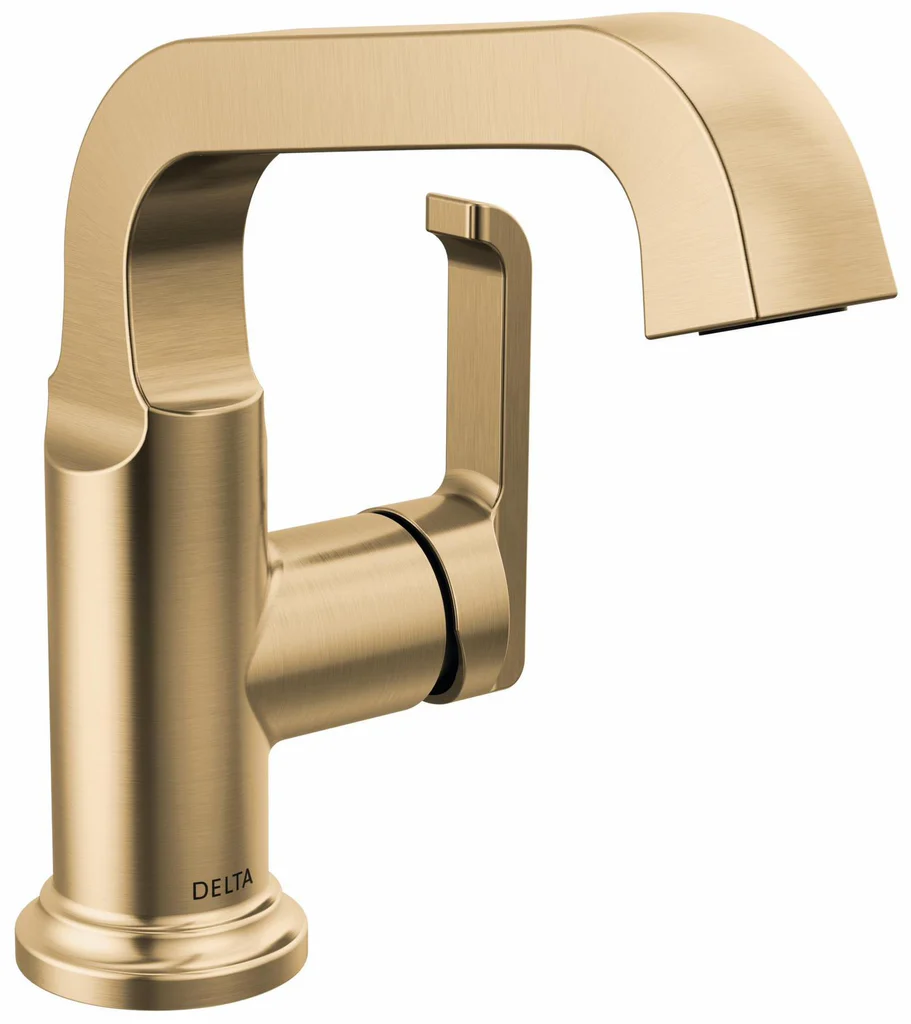 Delta Tetra Single Hole 1-Handle High Arc Bathroom Faucet With Metal ...